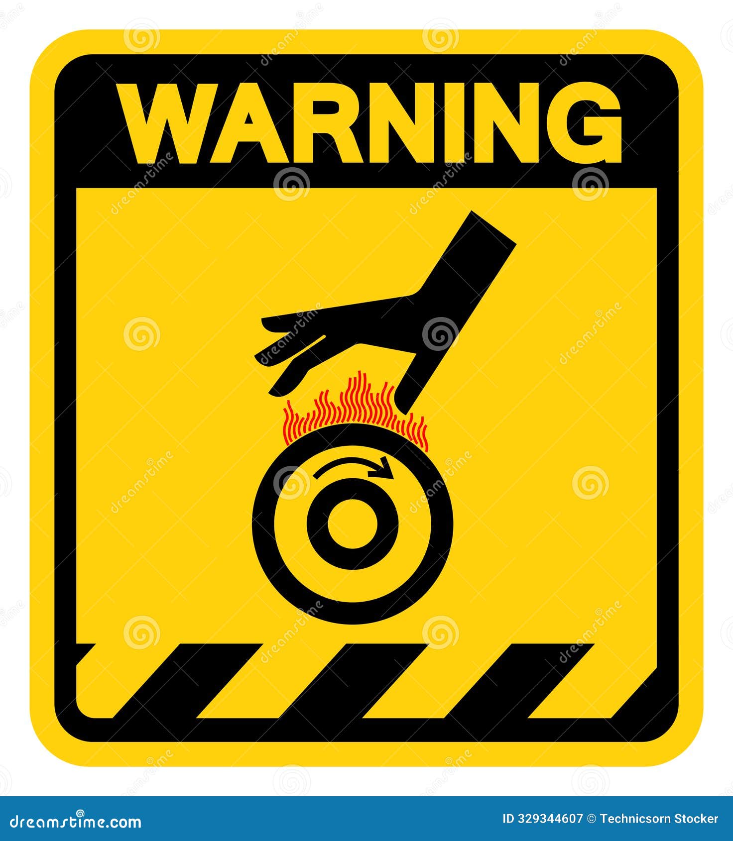 Burn Hazard Hot Rollers Warning Sign, Vector Illustration, Isolate on ...