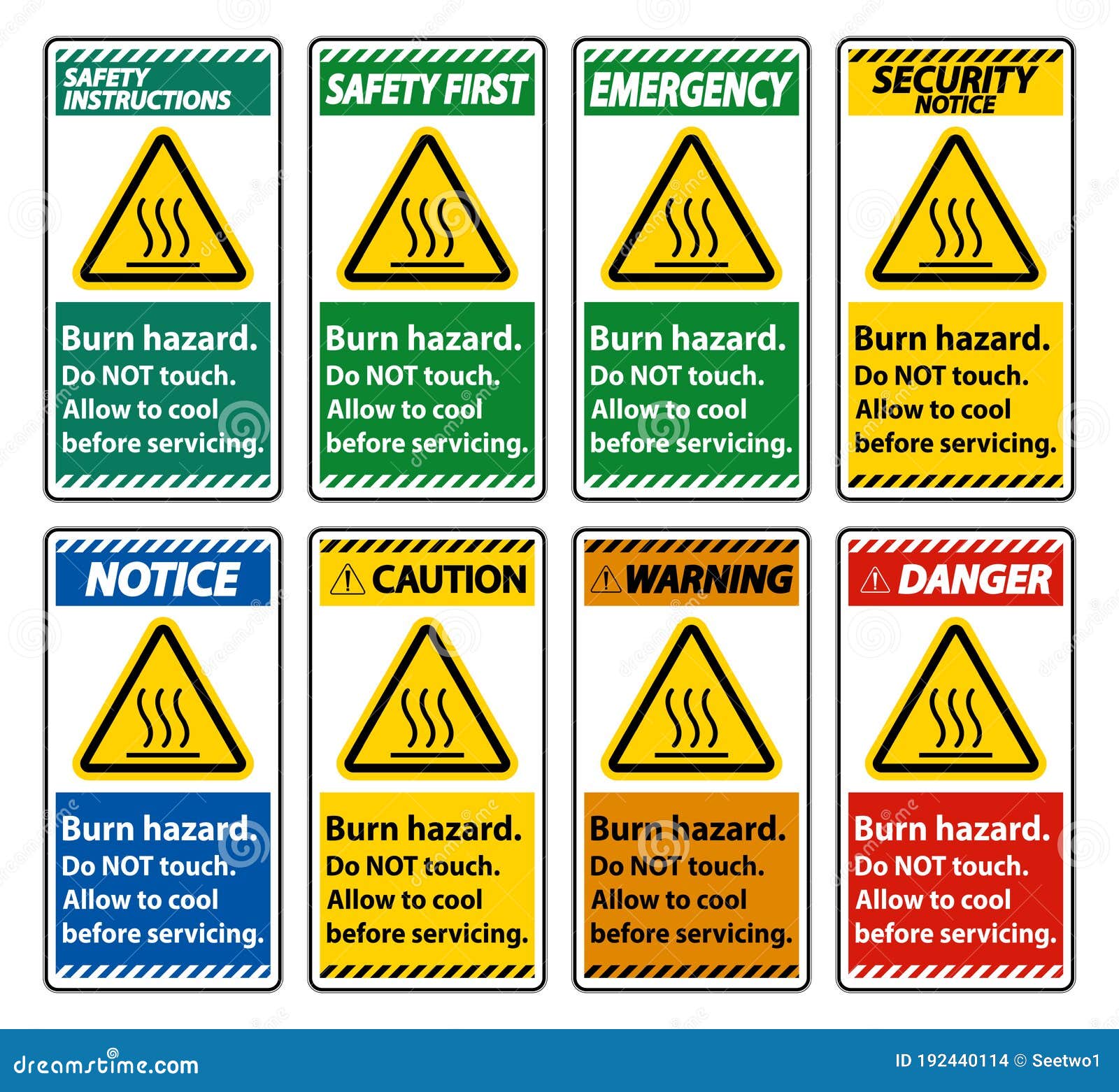 Burn Hazard Yellow Safety Sign Vector Illustration | CartoonDealer.com ...