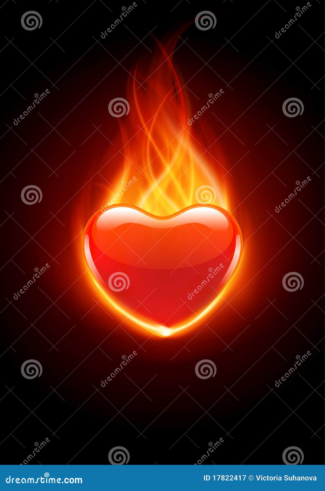 Heart With Flame Icon. Simple Line Drawing Of A Heart With A Flame ...