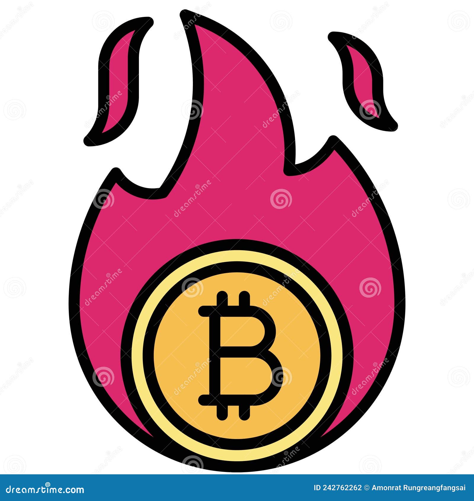 Burn Icon, Bitcoin Related Vector Illustration Stock Vector ...