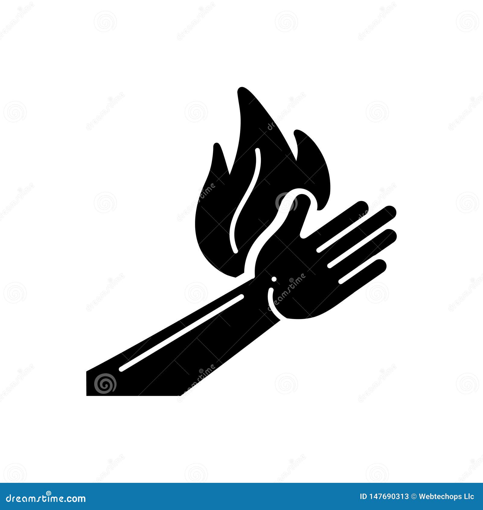 Black Solid Icon for Burn Injury, Hand and Medical Stock Vector ...