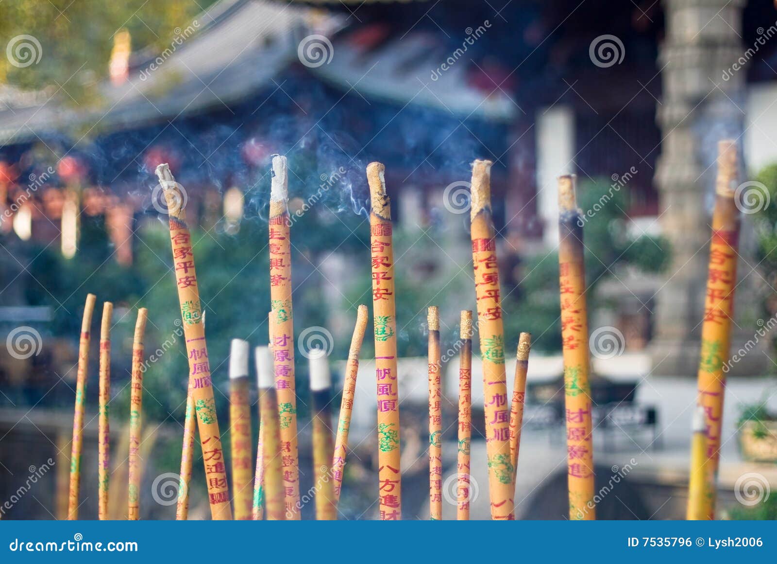 Burn joss-sticks stock photo. Image of temple, buddhism - 7535796