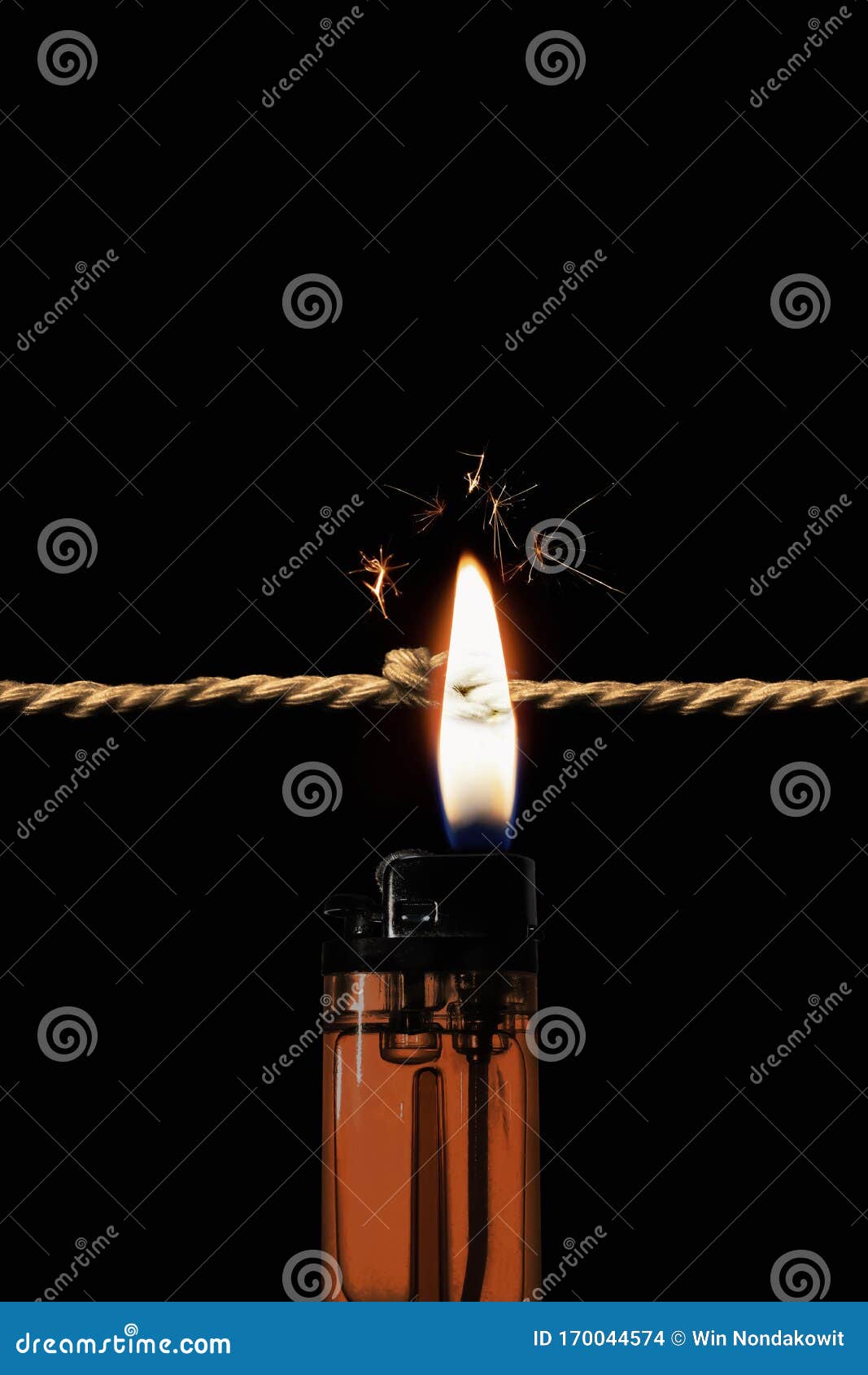 Burn the knot of rope stock photo. Image of breaking - 170044574