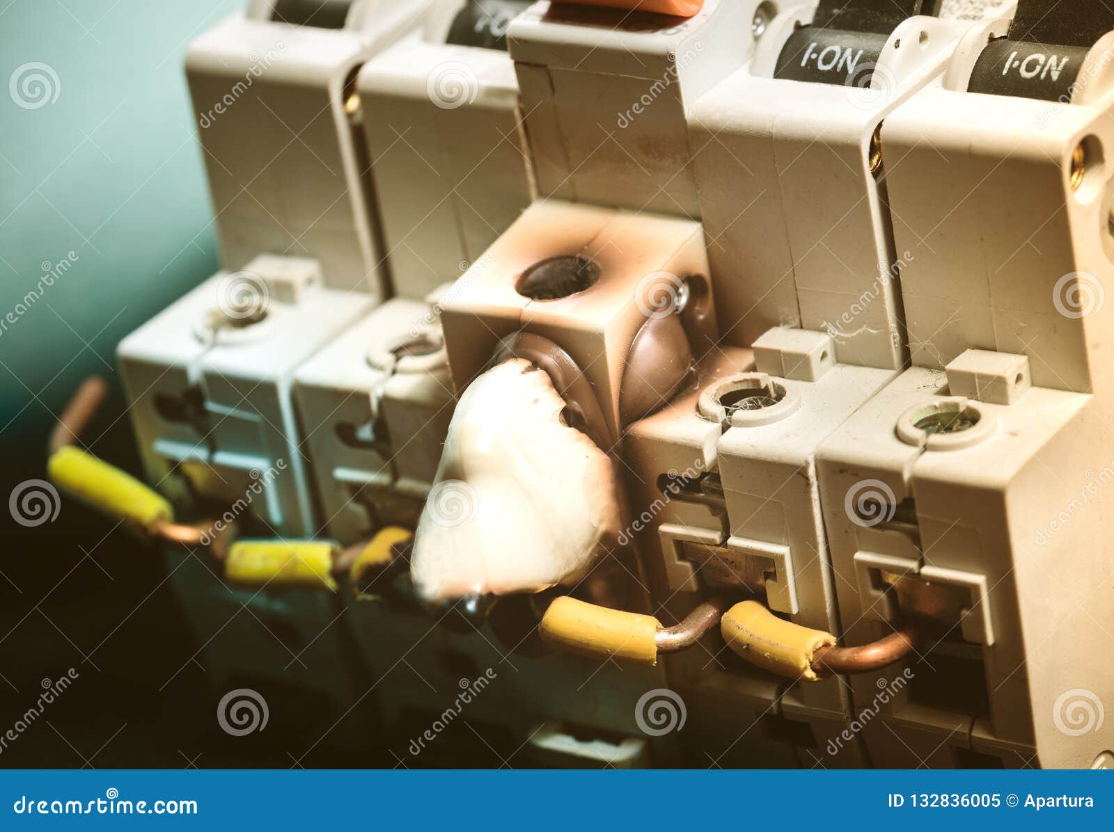 Burn and Melting Switch Fuse Disconnector with on Position. Stock Image ...