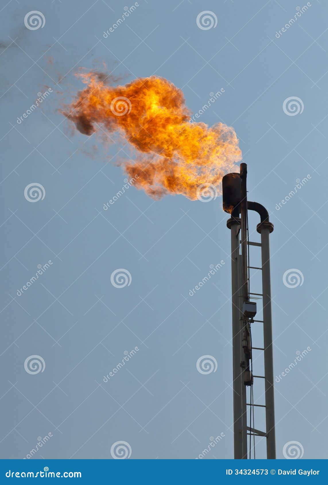 Burn off tower stock image. Image of plant, pipeline - 34324573