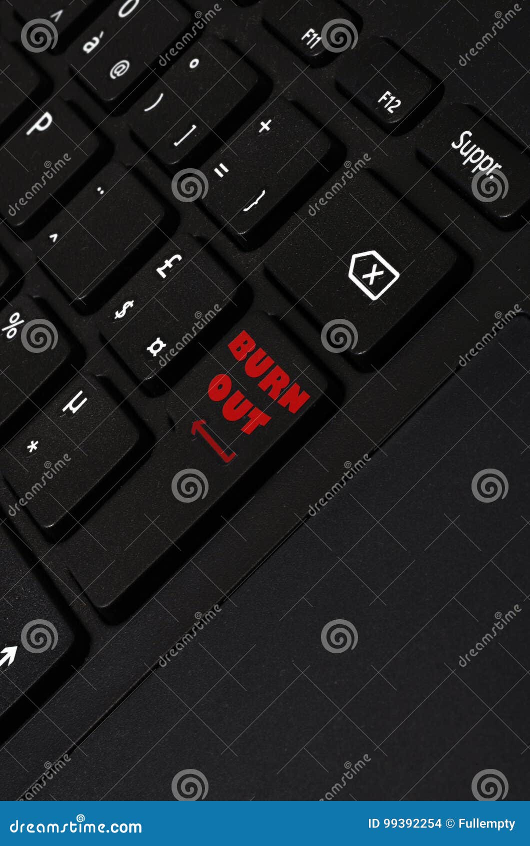 Burn Out Illustration, Computer Keyboard Stock Photo - Image of macro ...