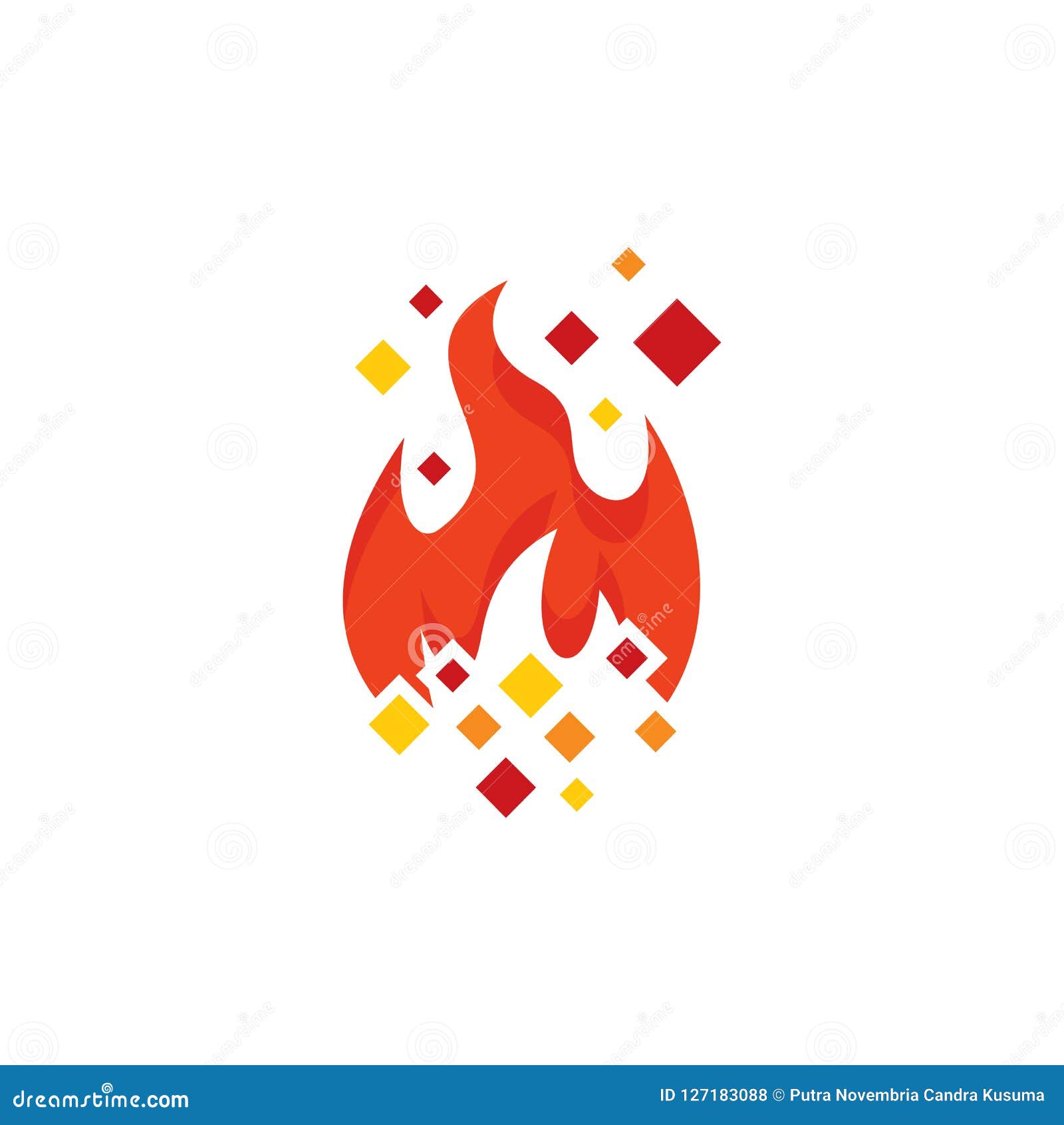Burn Pixel Logo Icon Design Stock Vector - Illustration of burn, link ...