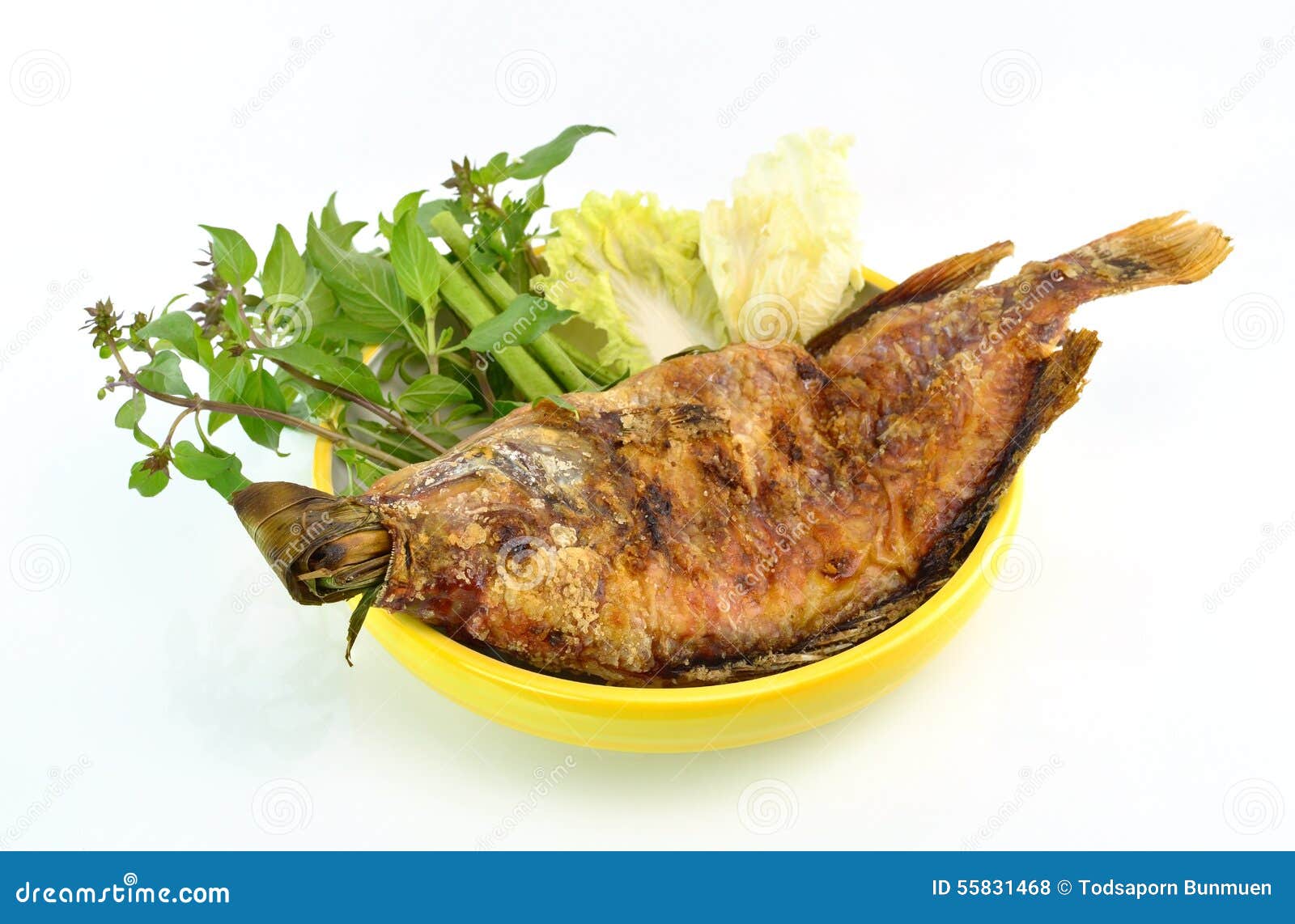 Burn Salt Tilapia on White Background Stock Photo - Image of slice ...