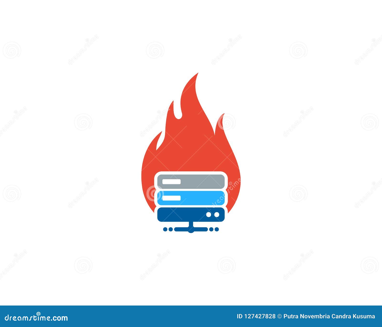Burn Server Logo Icon Design Stock Vector - Illustration of connection ...