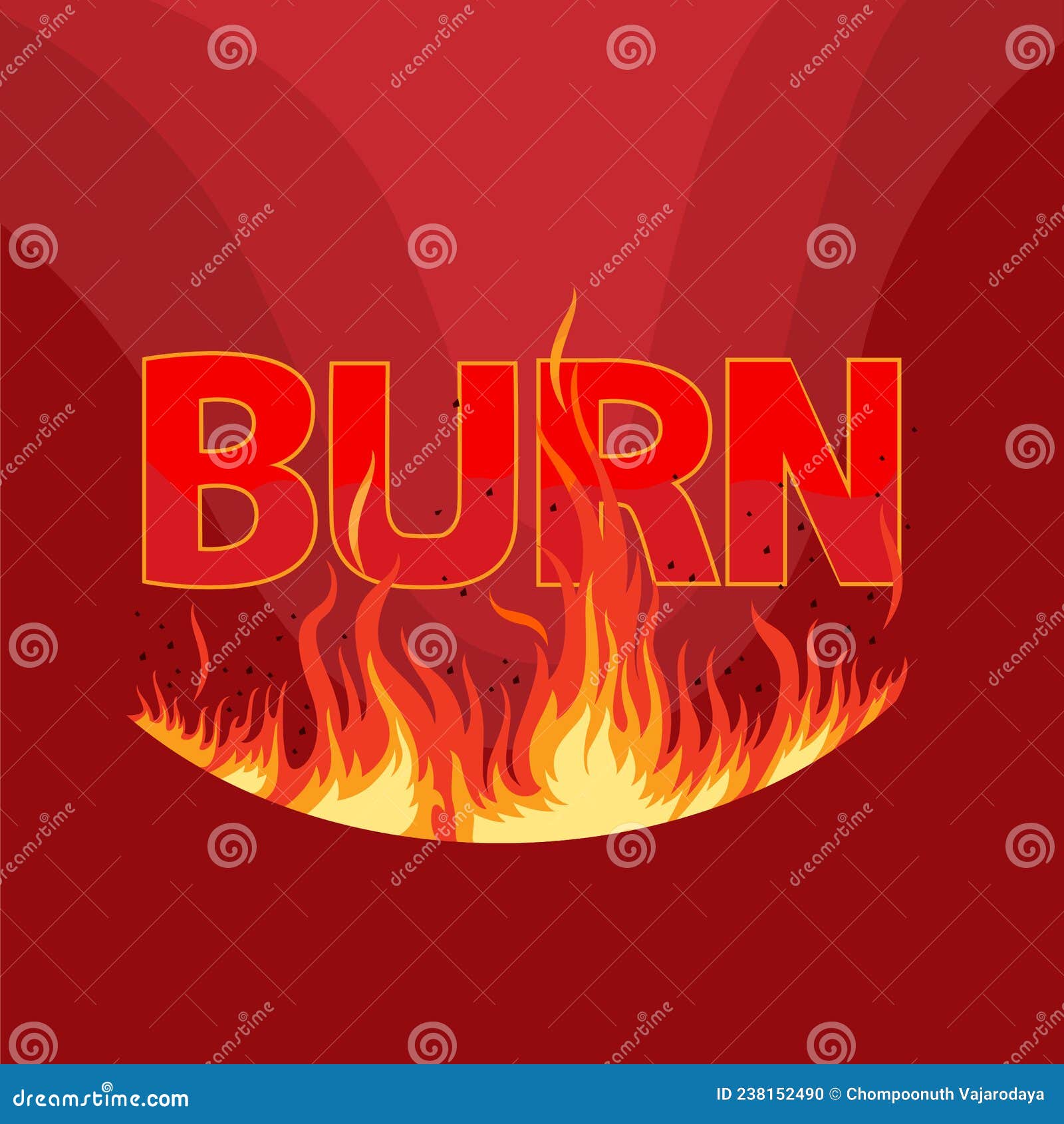 Burn Text in Fire on Black Background Stock Vector - Illustration of ...