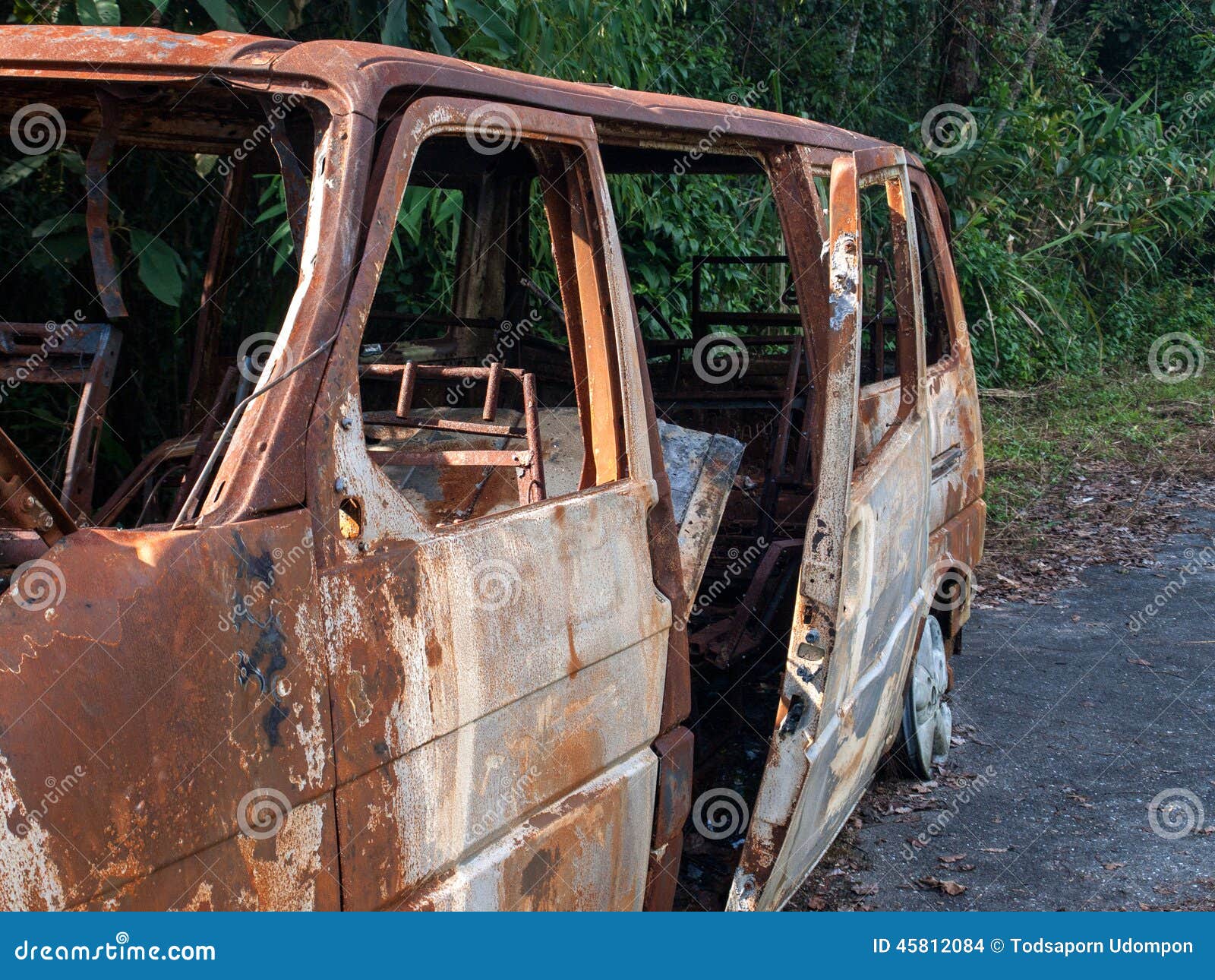 Burn van. stock photo. Image of burning, automobile, transport - 45812084