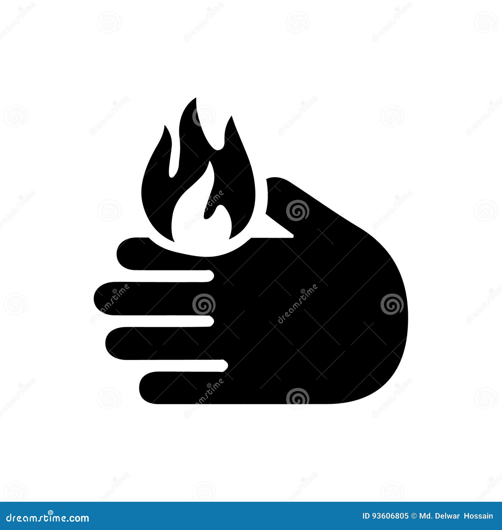 Burn Warning Icon stock vector. Illustration of skin - 93606805