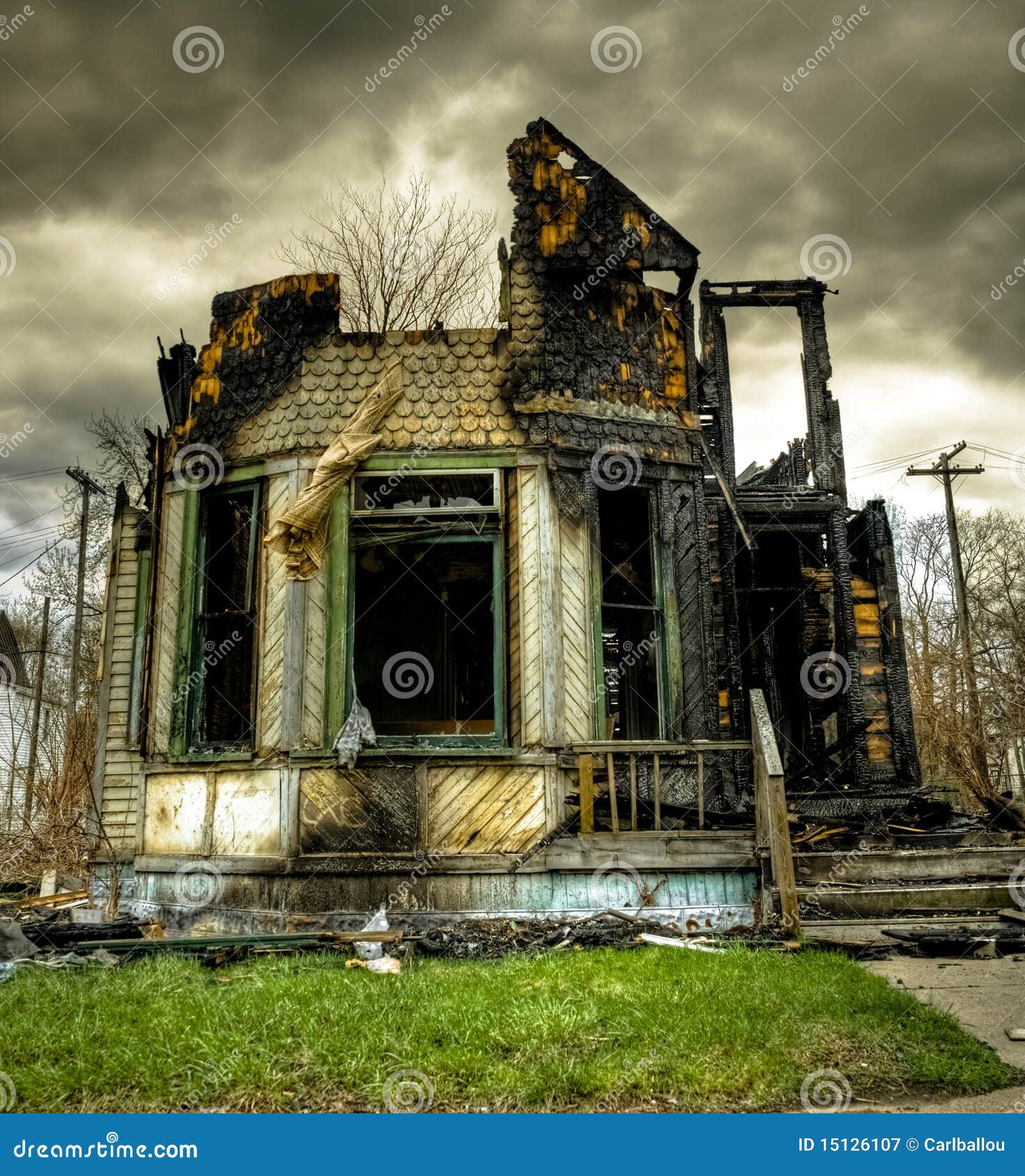 Burned Abandoned and Derelict House Stock Image - Image of homelessness ...