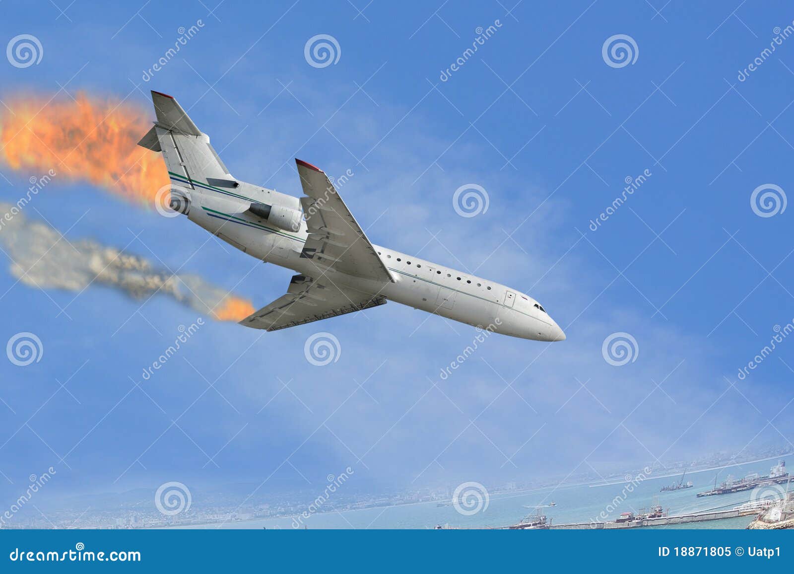 Burned airplane stock image. Image of burn, smoke, fire - 18871805