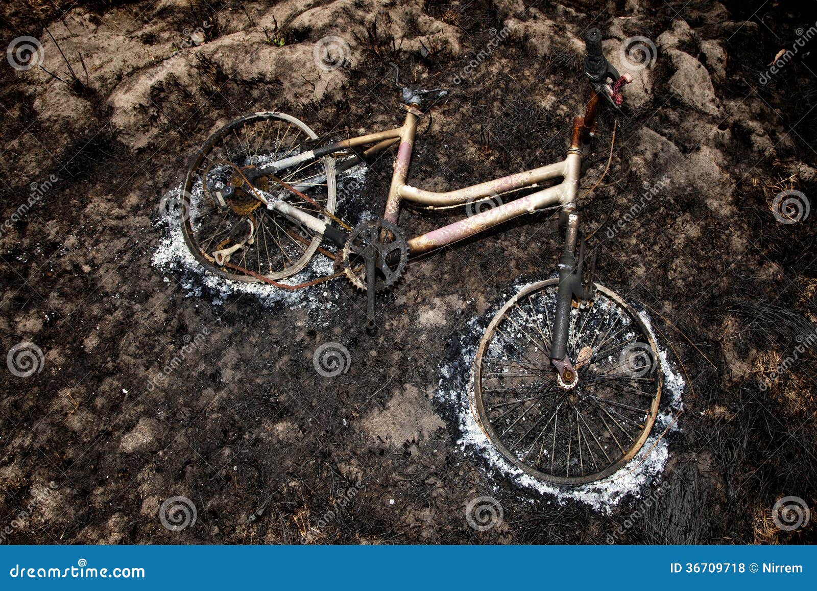Burned bike stock photo. Image of transport, bicycle - 36709718