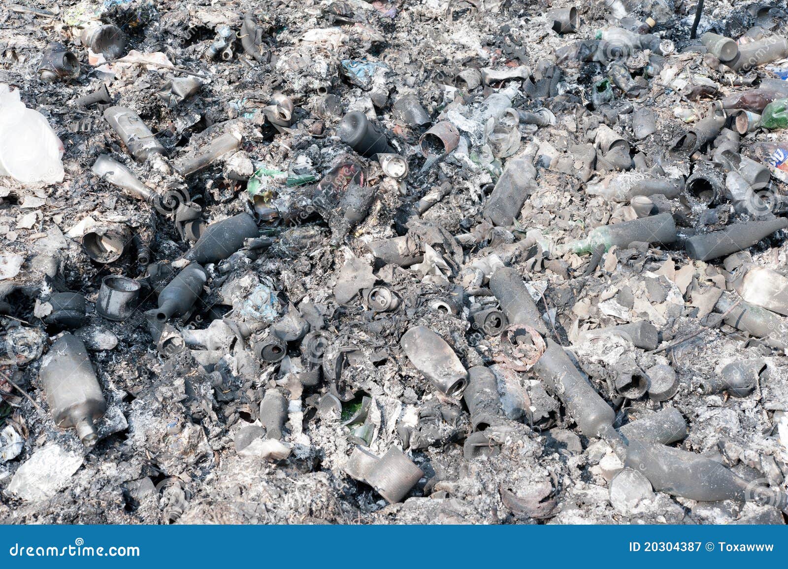 Burned cans and bottles stock image. Image of death, burning - 20304387