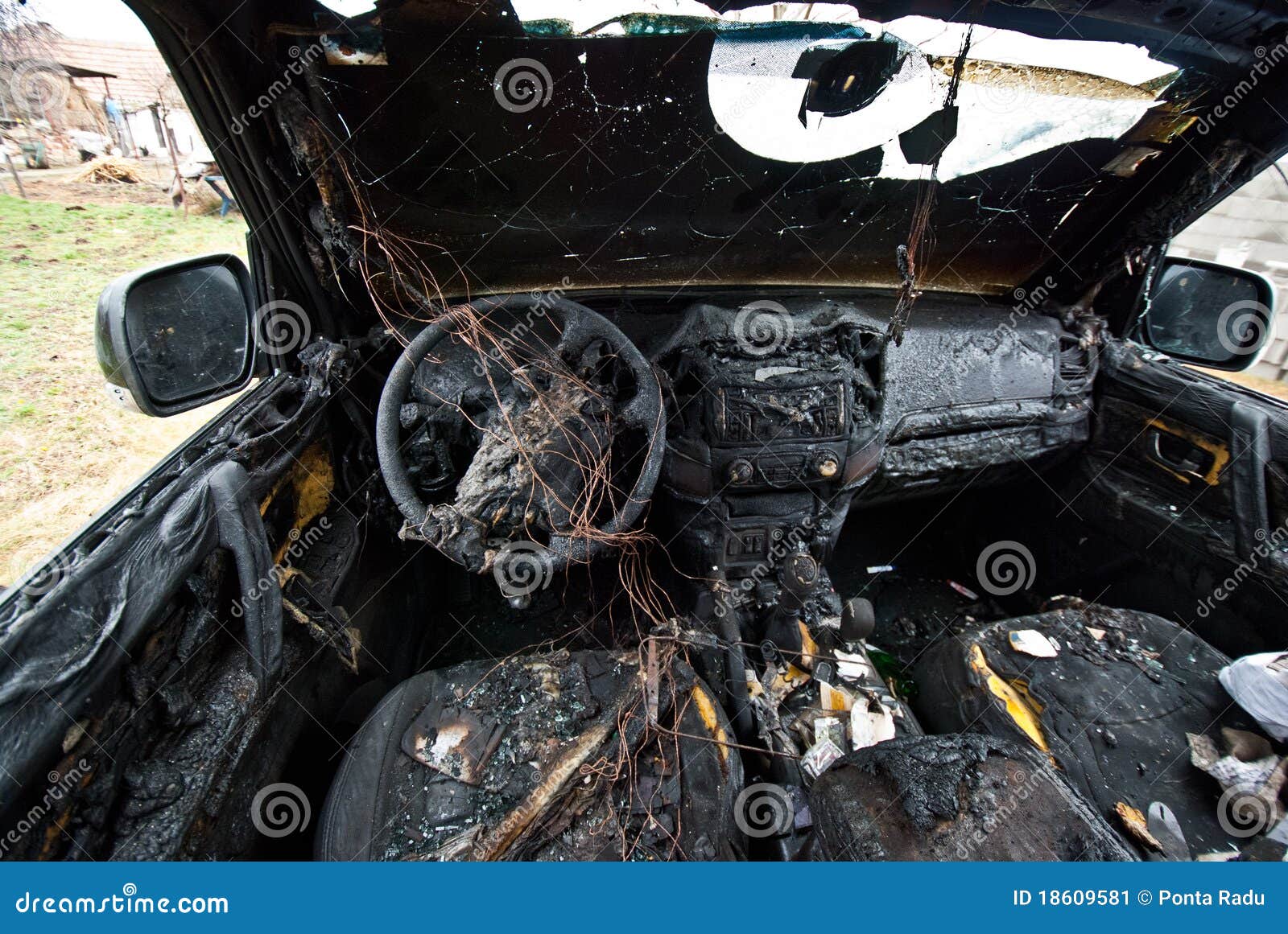 Burned car stock image. Image of wreck, transportation - 18609581