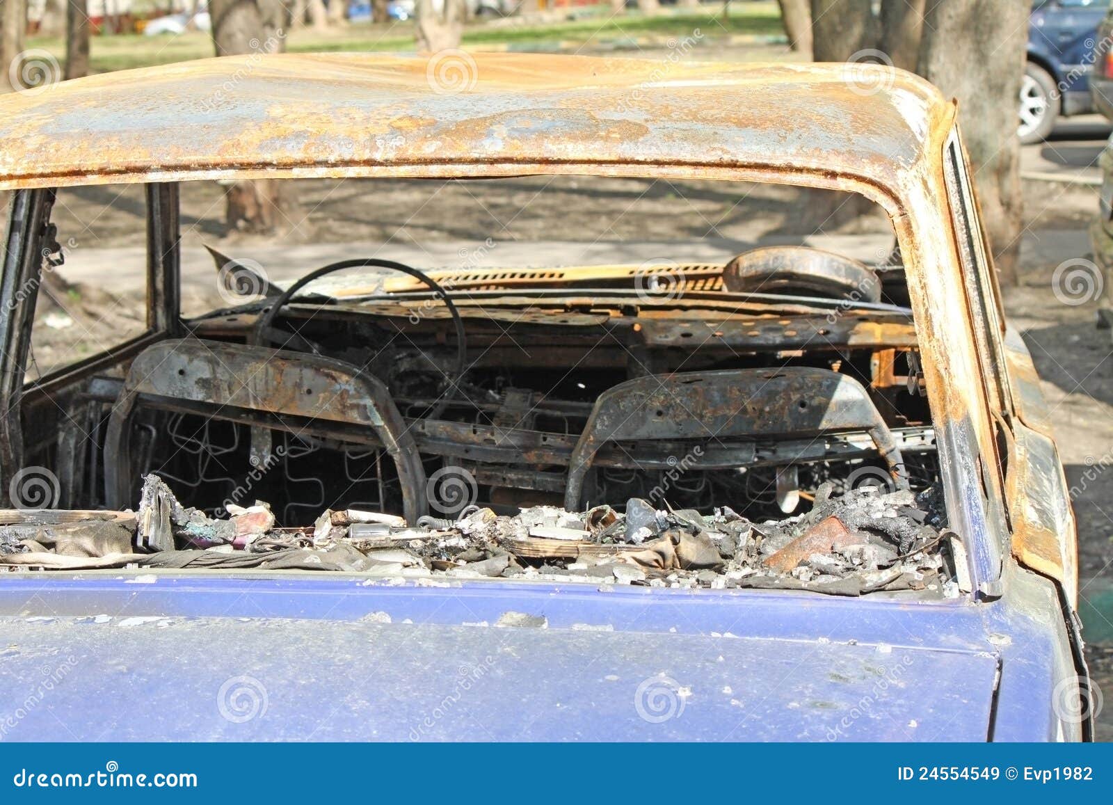 Burned car stock image. Image of ruined, demolished, scorched - 24554549