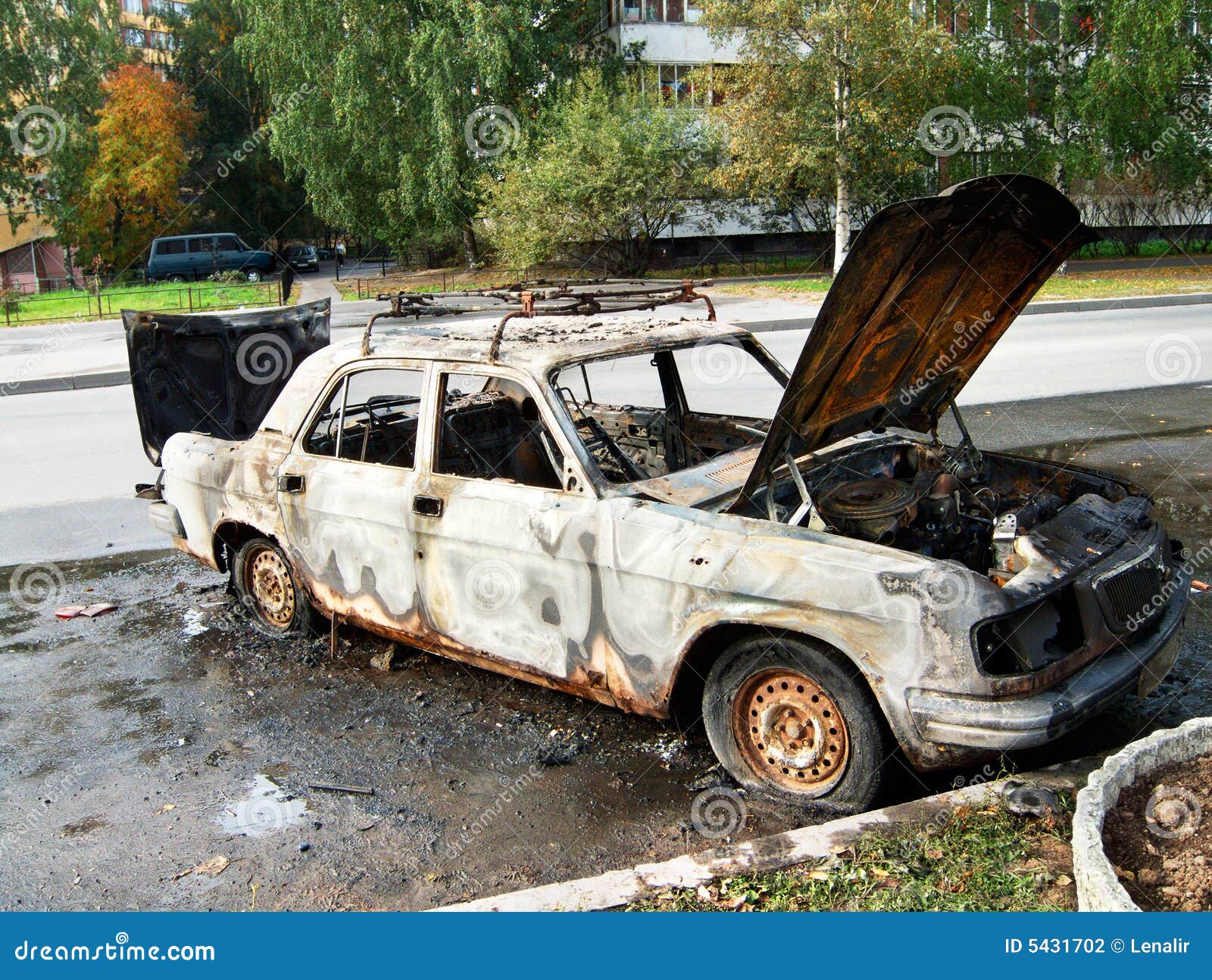 Burned car stock photo. Image of burn, quench, wreck, transport - 5431702