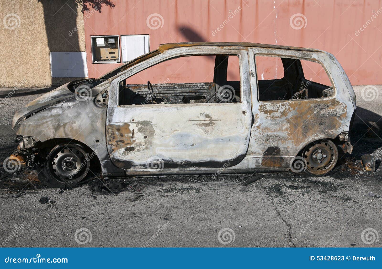Burned car stock image. Image of vandal, burned, street - 53428623