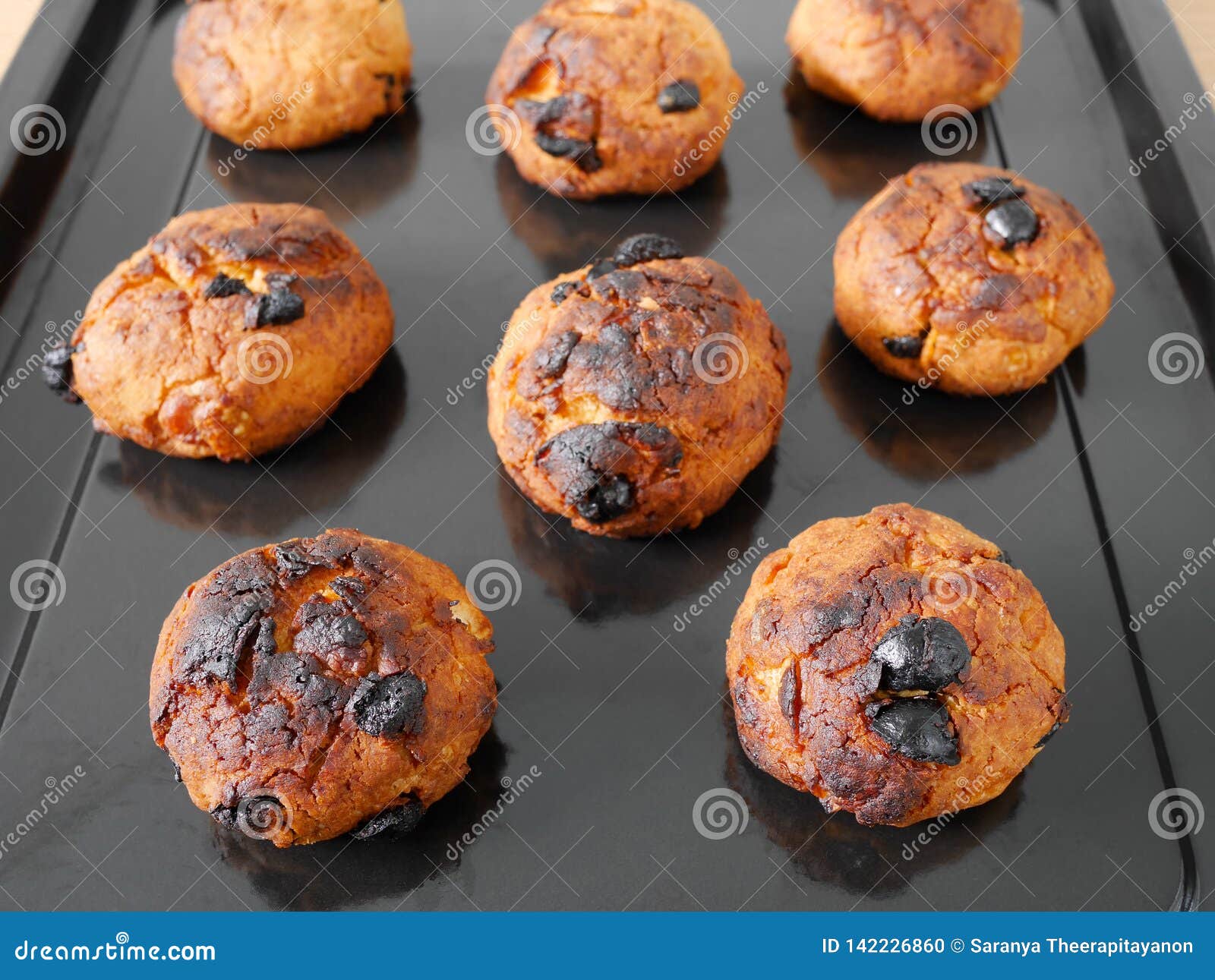 Burned Cornflake and Raisin Cookies Stock Photo - Image of bakery ...