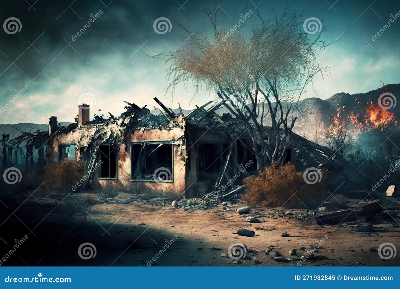 Burned and Destroyed Premises Left after Arson Burning House Stock ...