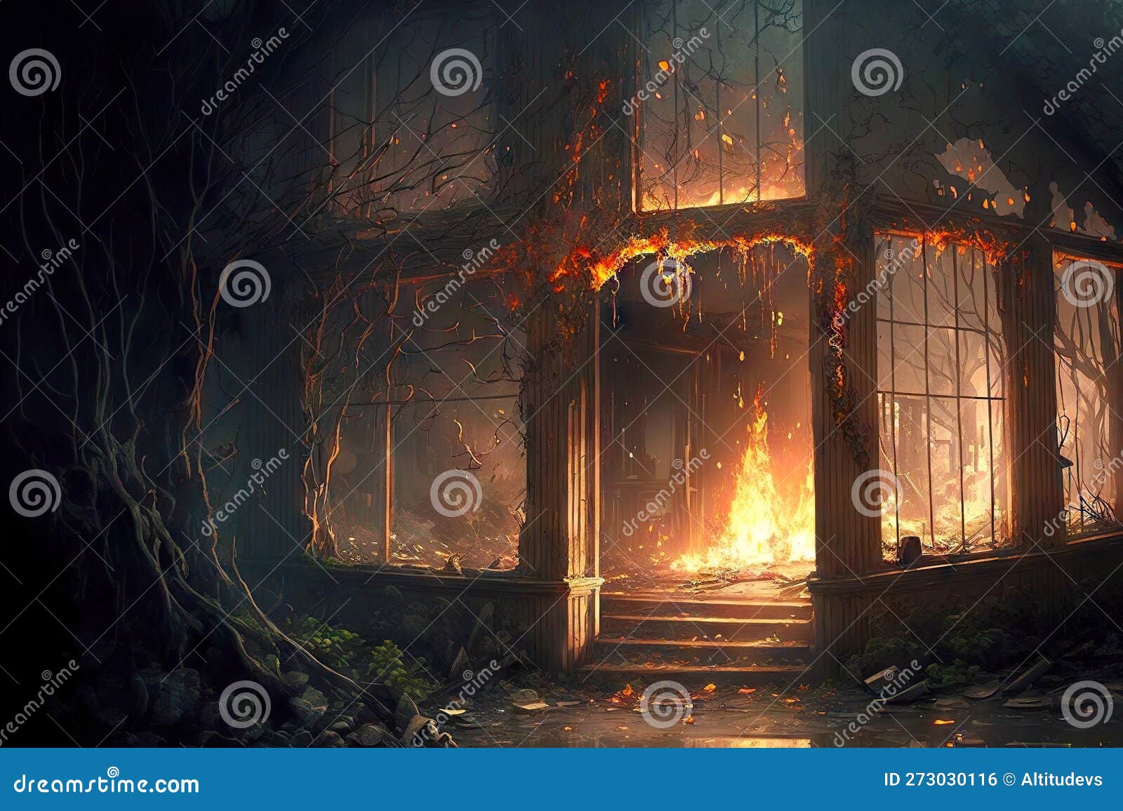 Burned and Destroyed Premises Left after Arson Burning House Stock ...