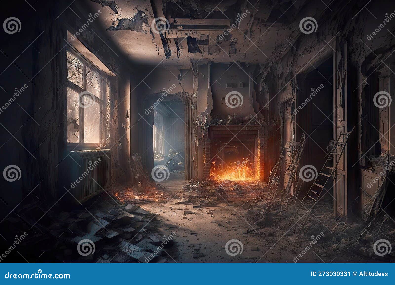 Burned and Destroyed Premises Left after Arson Burning House Stock ...