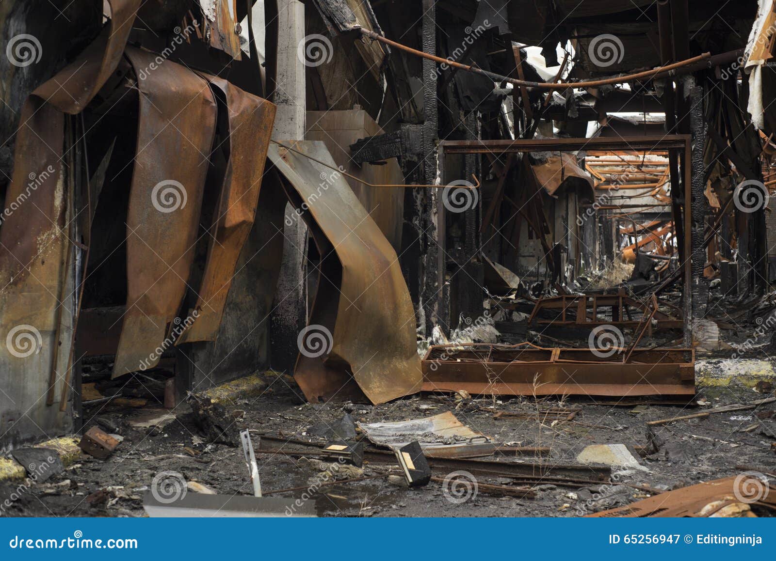 Burned Down Factory stock image. Image of dirt, creepy - 65256947