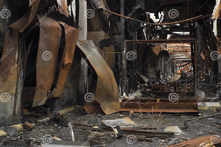 Burned Down Factory stock image. Image of dirt, creepy - 65256947