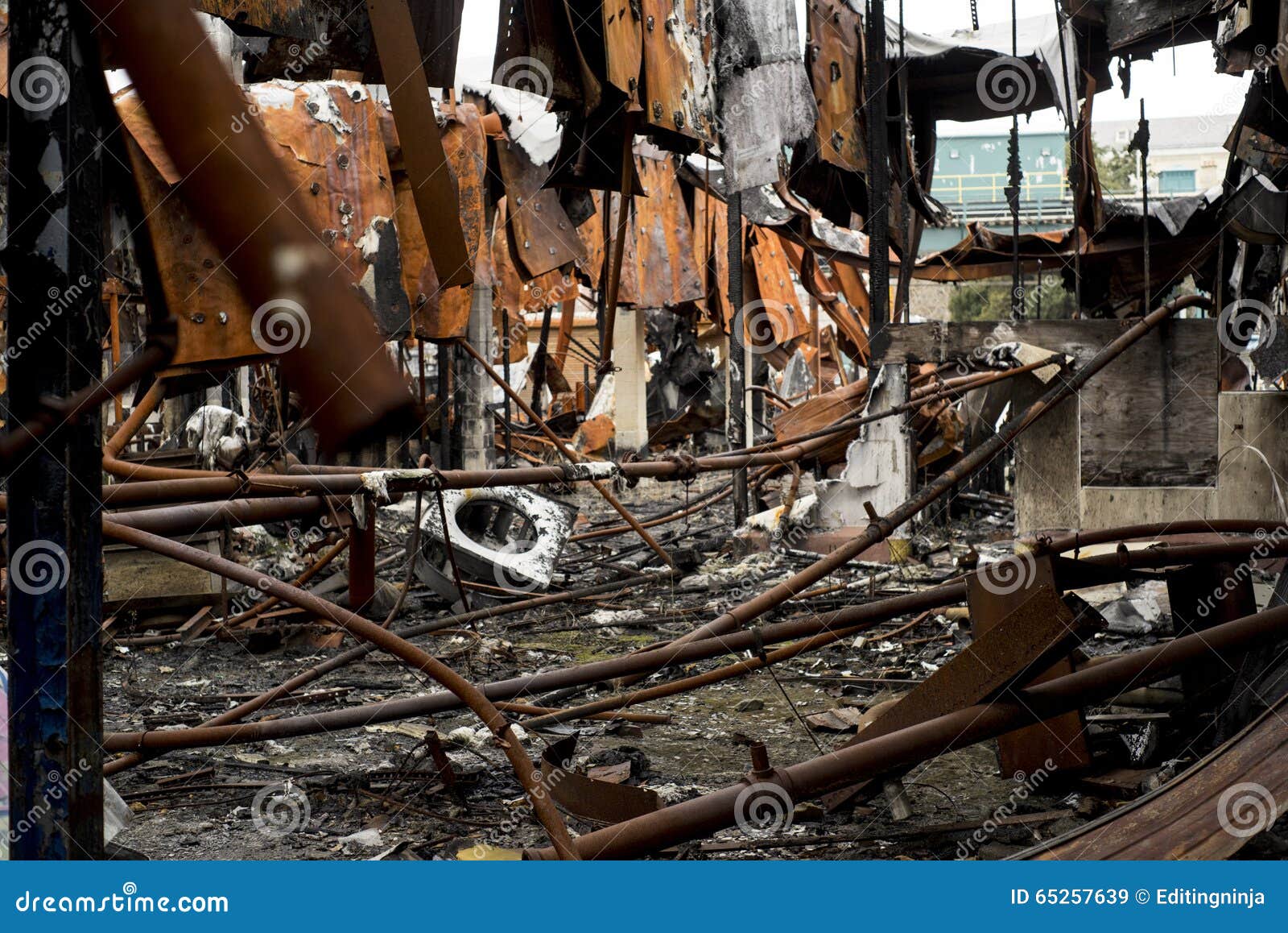 Burned Down Factory stock image. Image of creep, urban - 65257639