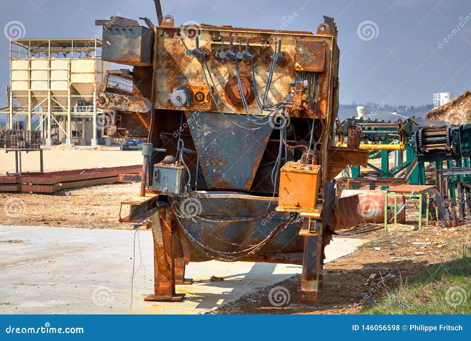 Burned Down and Rusty Industrial Machine Stock Photo - Image of black ...