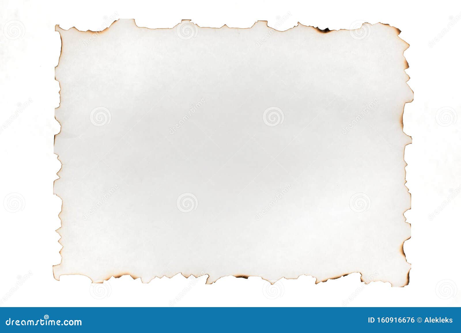 Burned Edges of a Sheet of Paper, Isolated on White. Use As a Frame ...