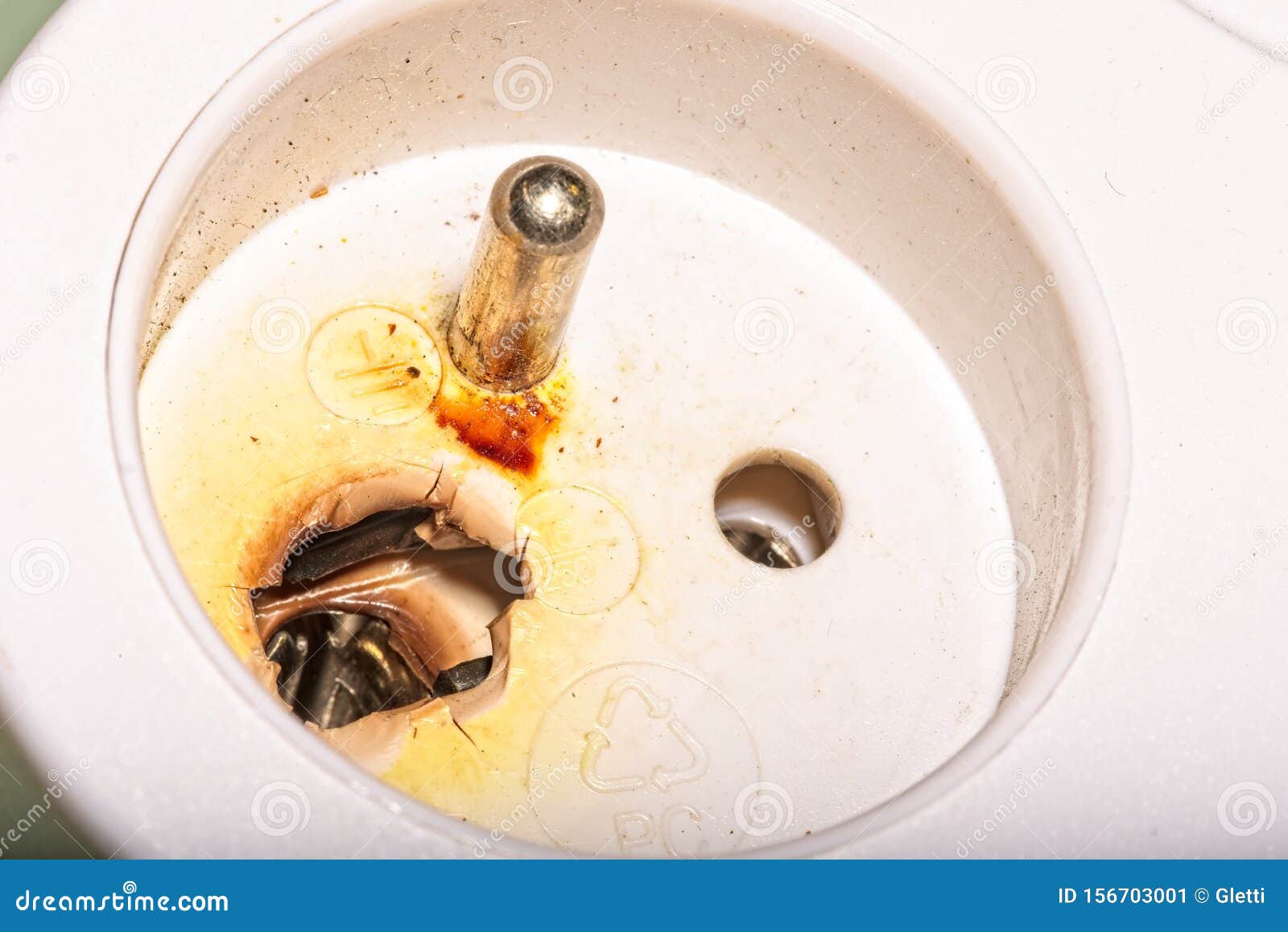 Burned electric socket stock image. Image of dangerous - 156703001