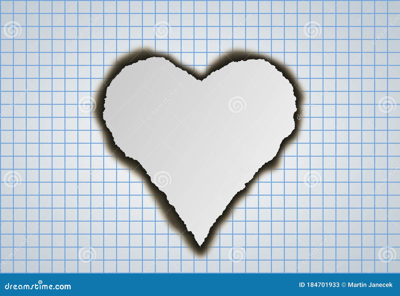 Burned Grid Paper, Heart Shape Stock Illustration - Illustration of ...