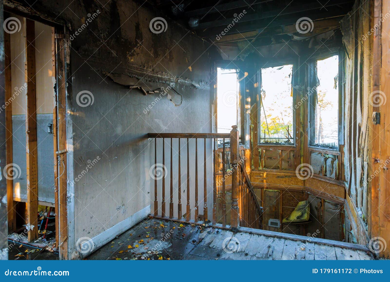 Burned House Interior after Fire Room Inside Stock Photo - Image of ...