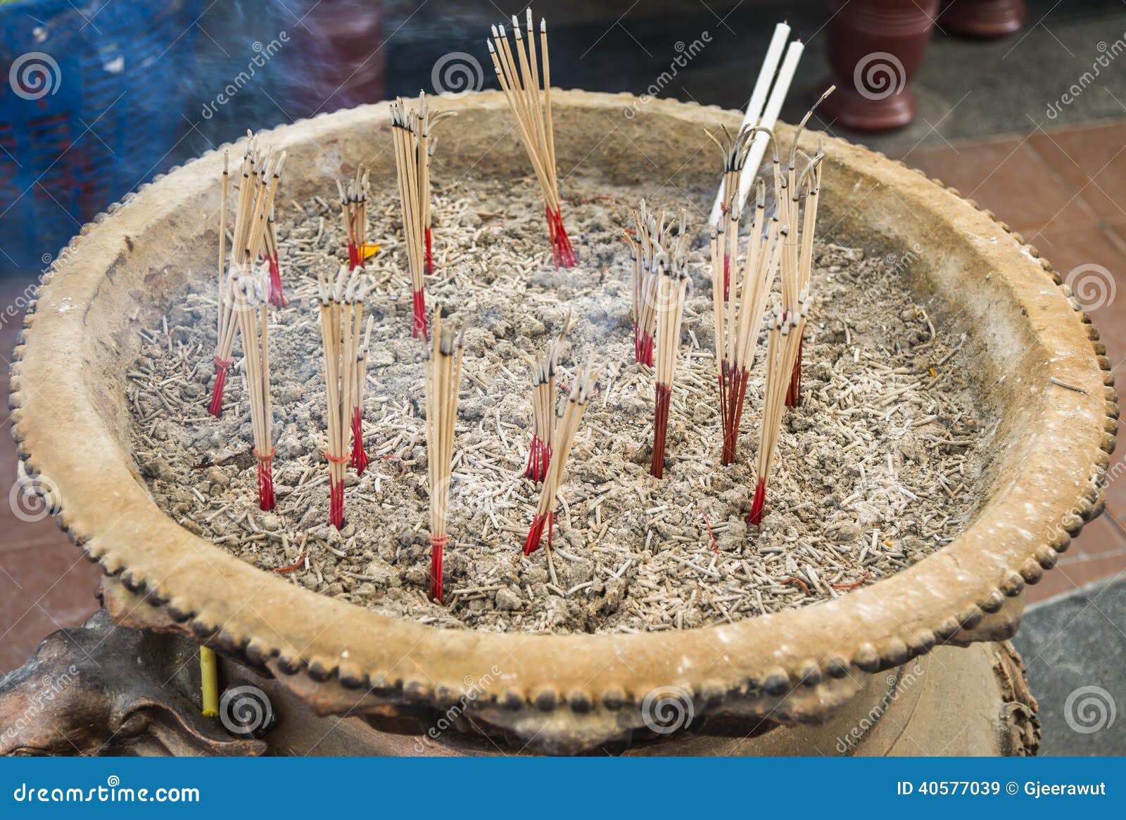 Burned Joss Stick in the Pot2 Stock Image - Image of sticks, burning ...