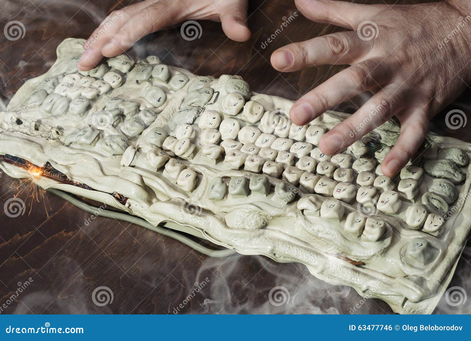 Burned keyboard stock photo. Image of technology, melt - 63477746