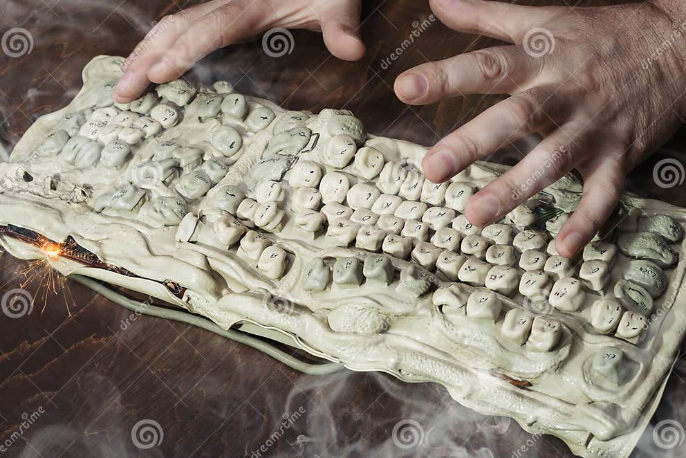 Burned keyboard stock photo. Image of technology, melt - 63477746