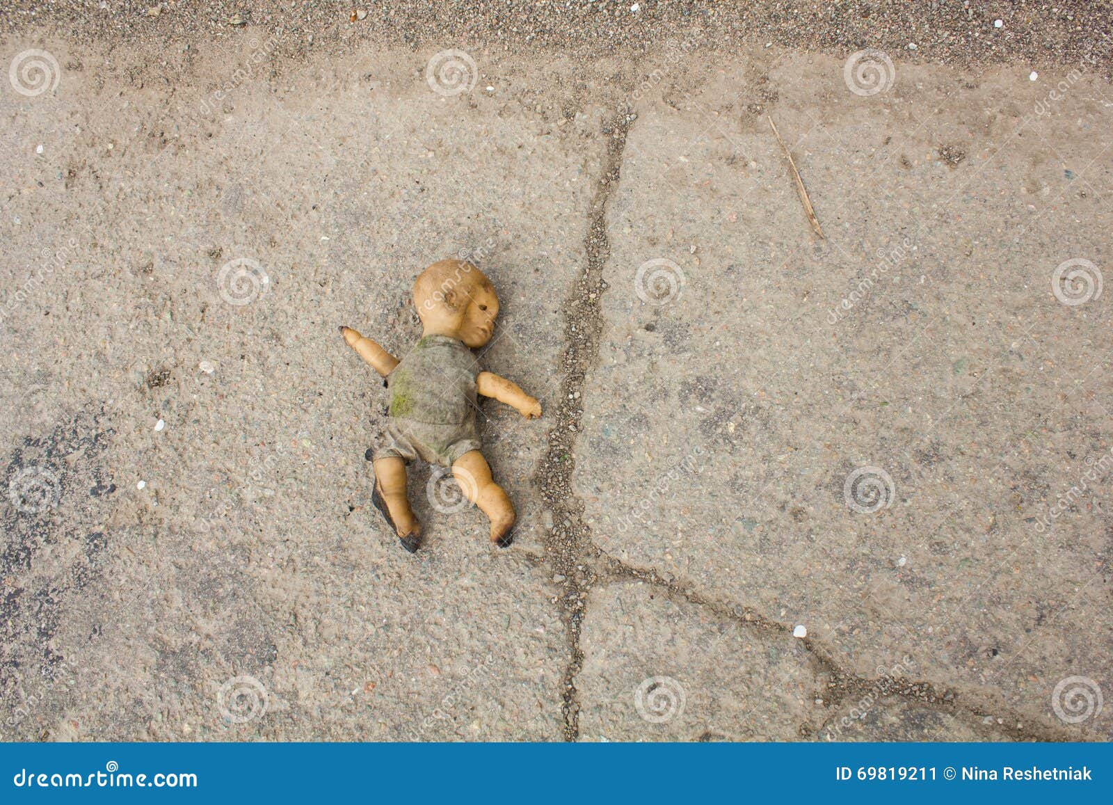 Burned old kewpie doll stock image. Image of isolated - 69819211