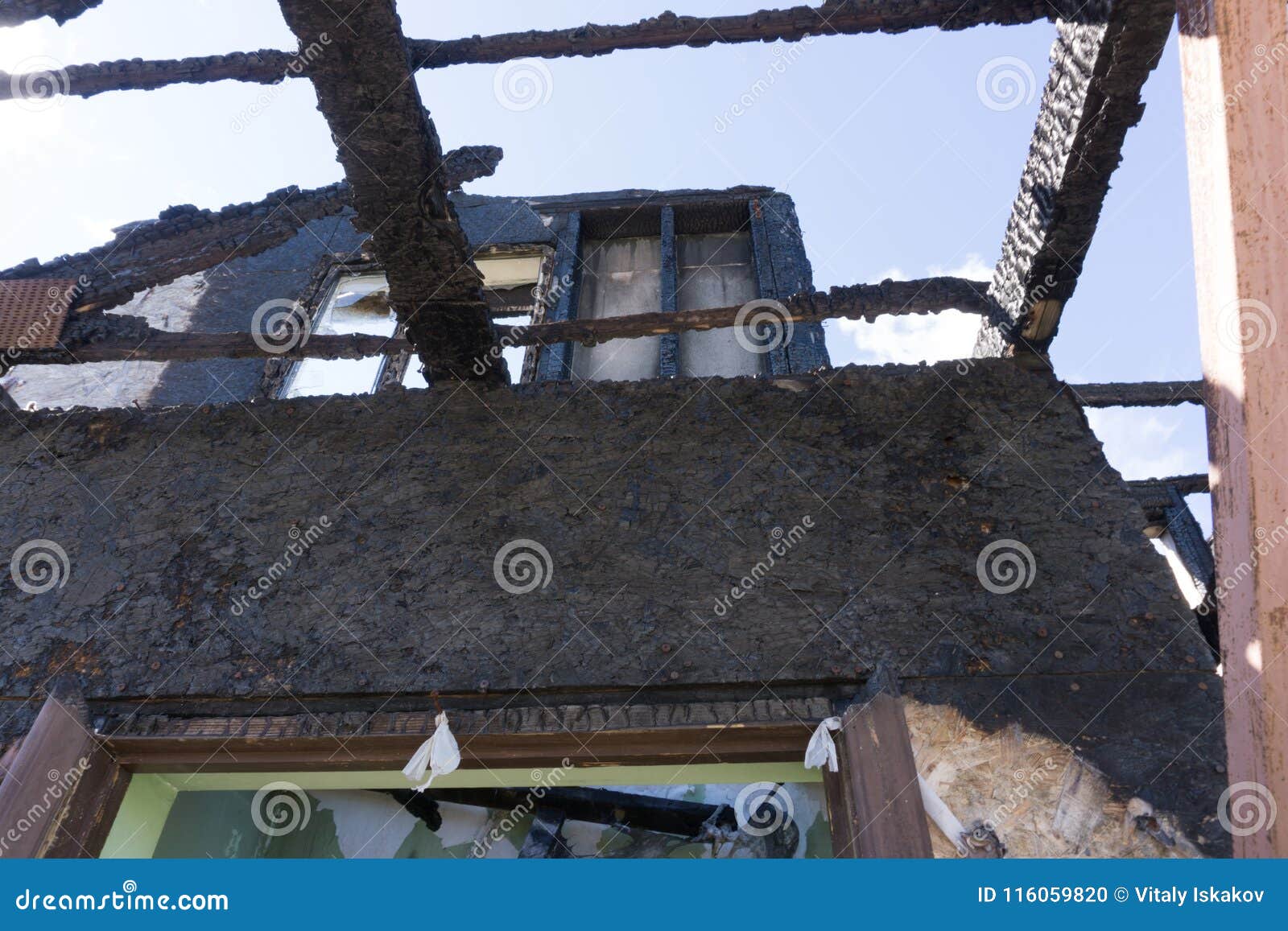 Burned Out Boarded Up House . Stock Photo - Image of building, exterior ...
