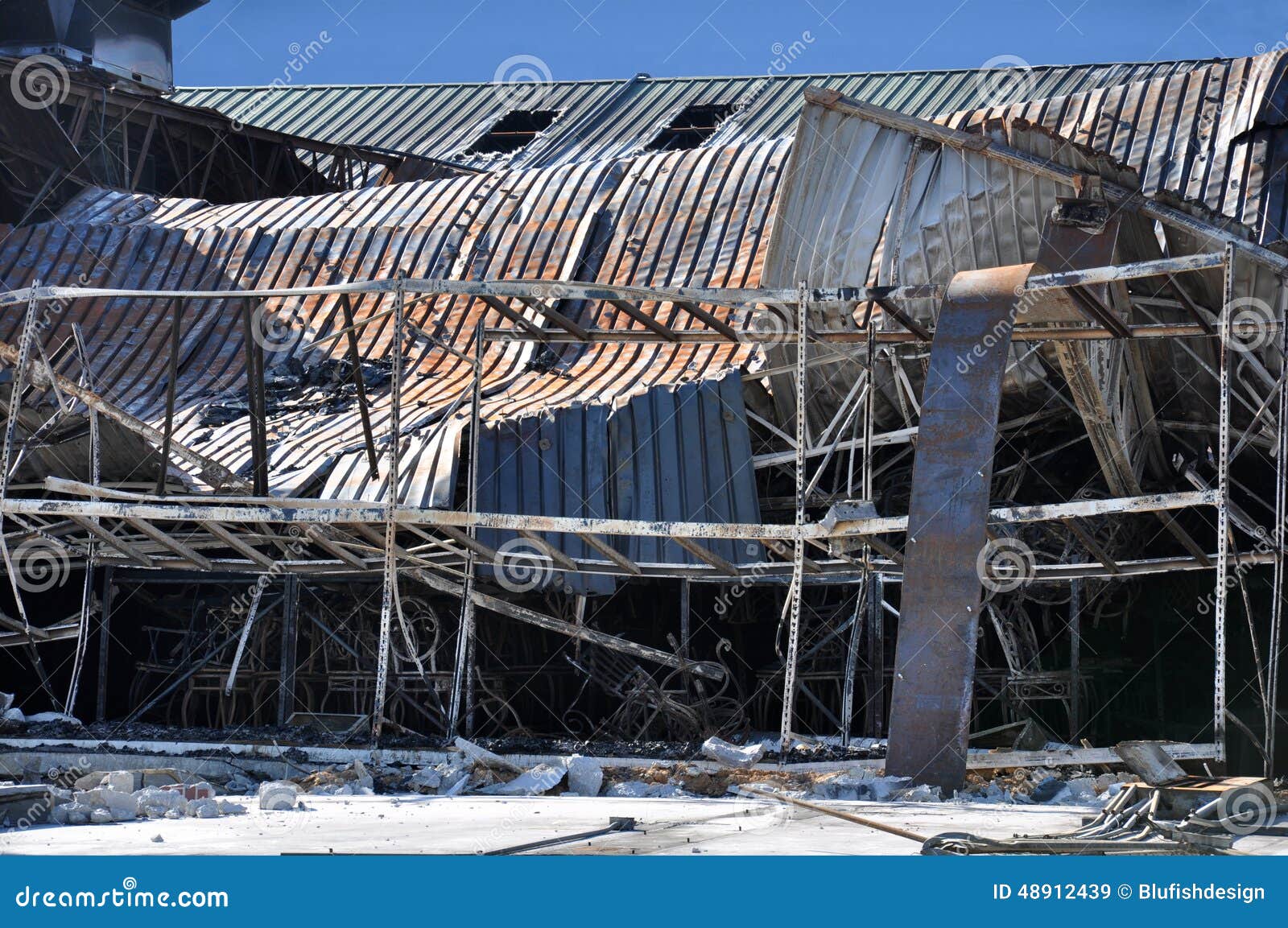 Burned out building stock image. Image of building, metal - 48912439