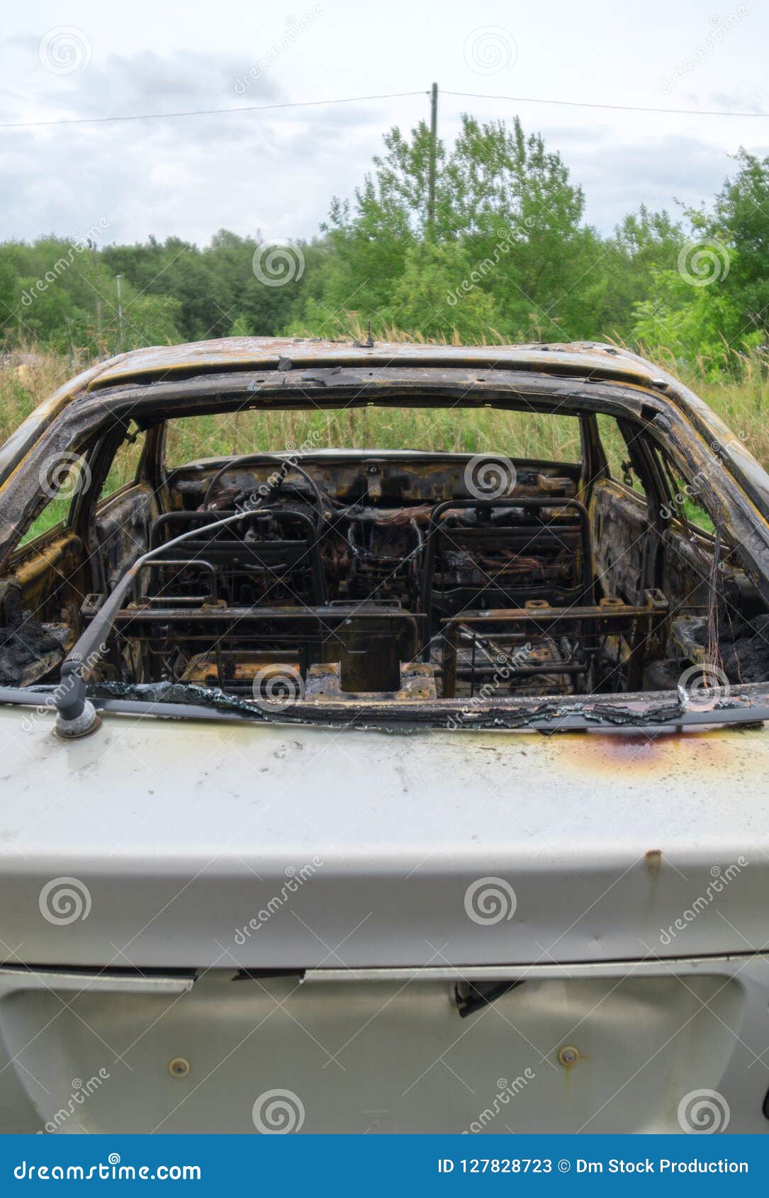 Burned out car. stock image. Image of desecration, broken - 127828723