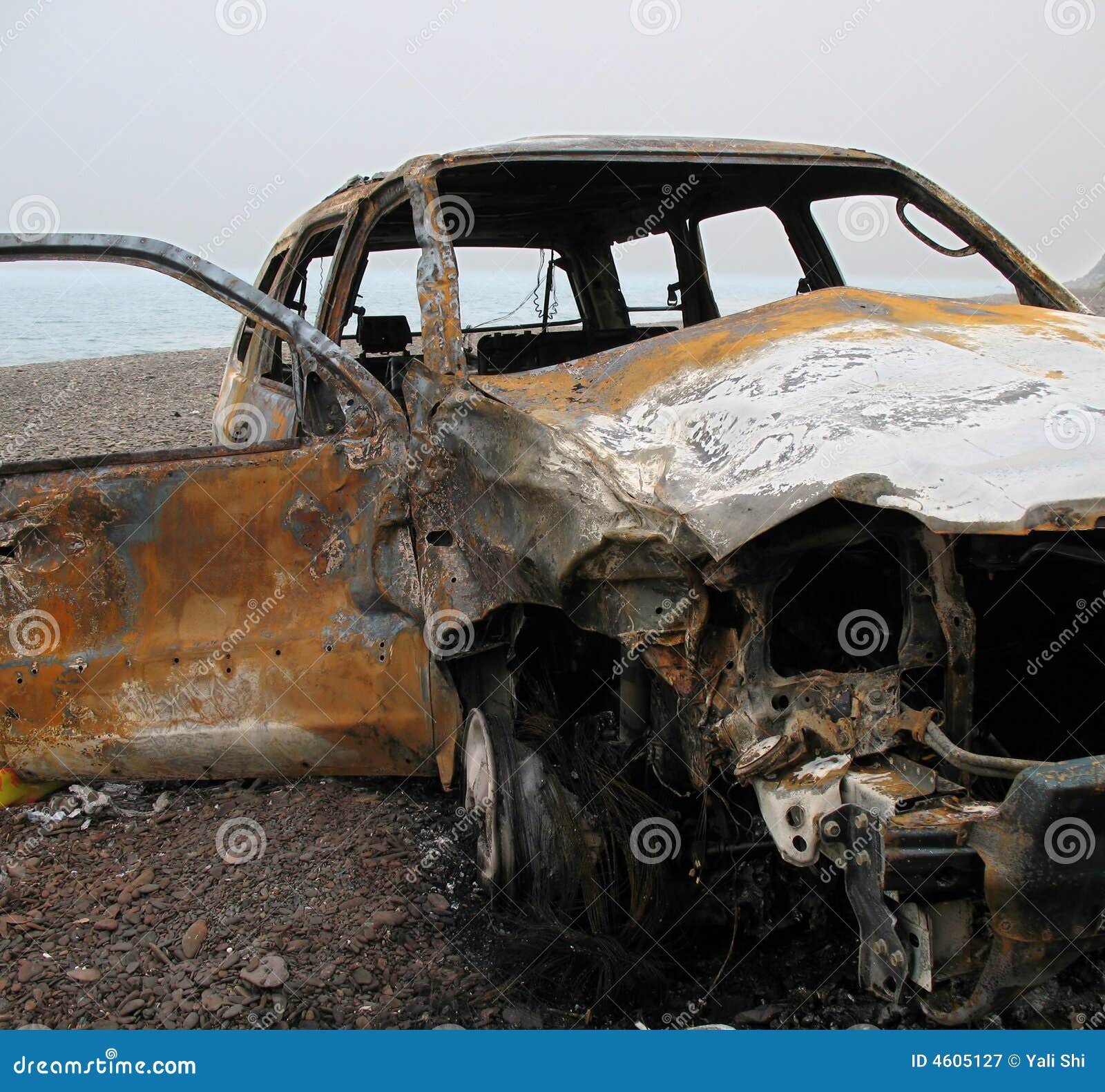 Burned out Car Wreck stock image. Image of accident, wreck - 4605127