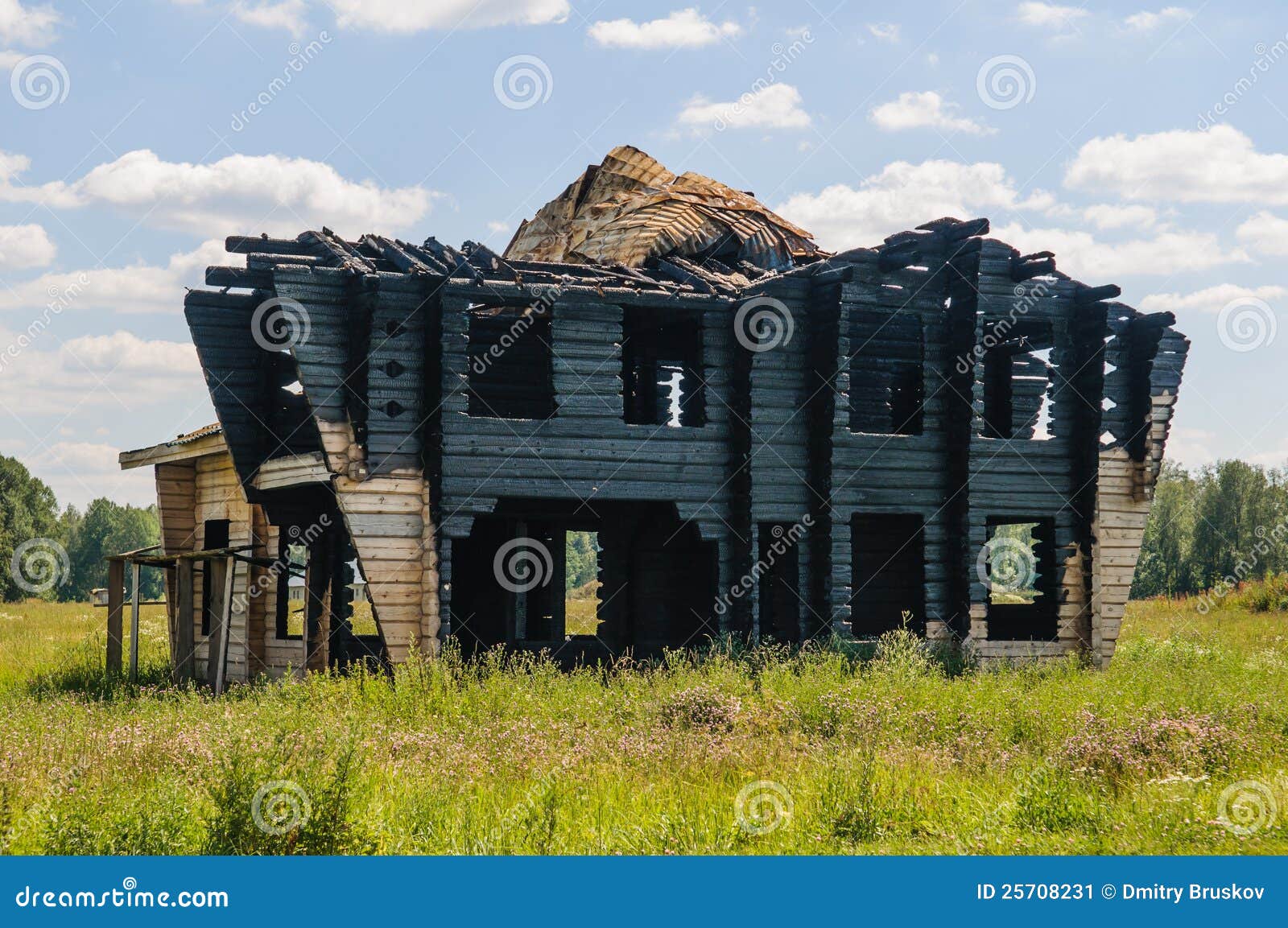 Burned-out house stock image. Image of emergency, destruction - 25708231