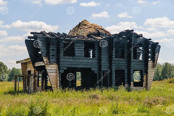 Burned-out house stock image. Image of emergency, destruction - 25708231