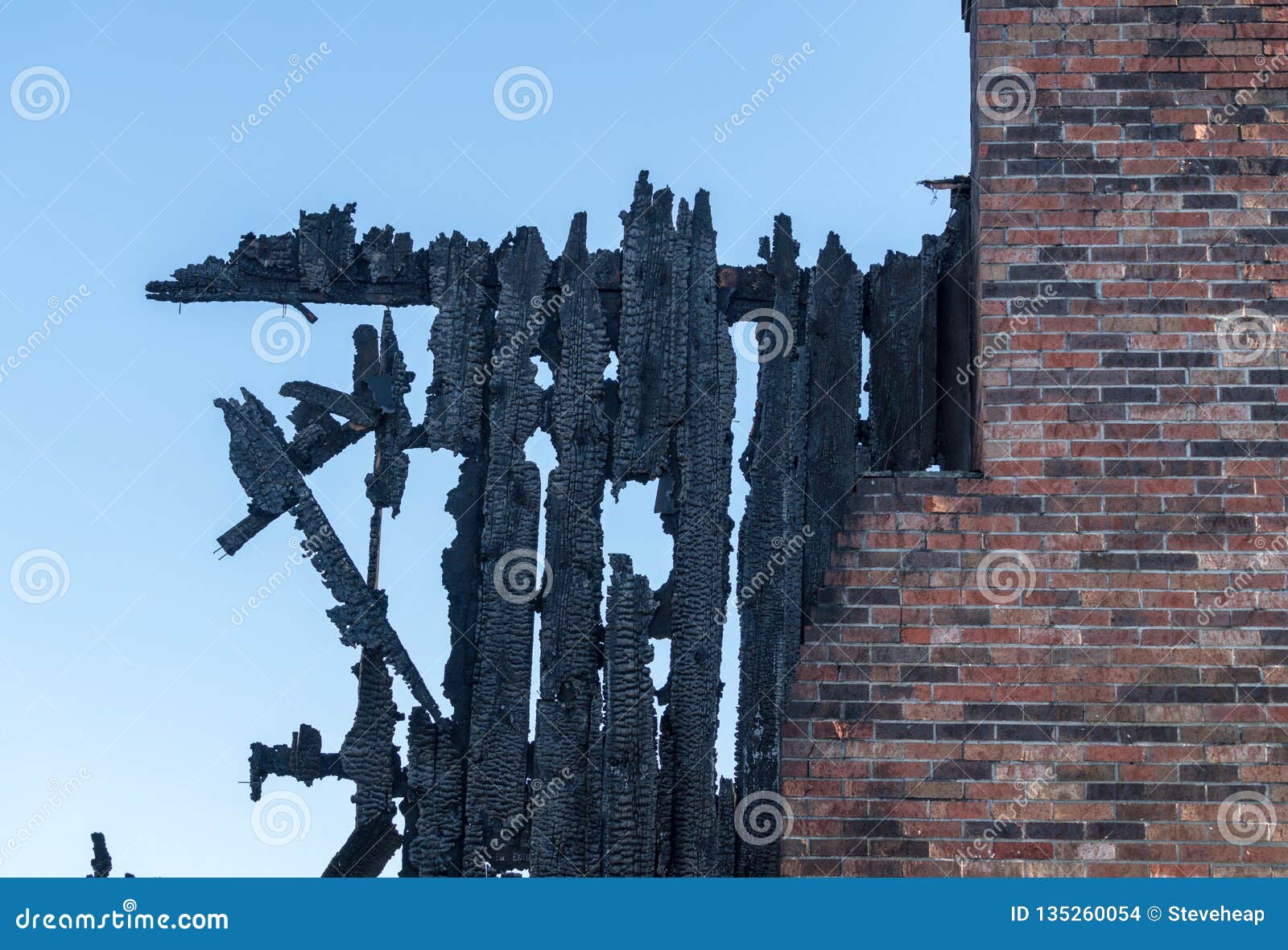 Burned Out Remains of an Office Building Destroyed by Fire Stock Photo ...