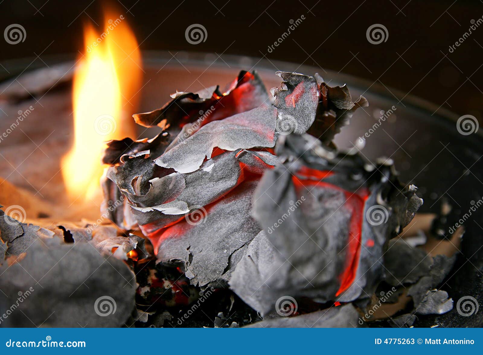 Burned paper and fire stock image. Image of page, flame - 4775263