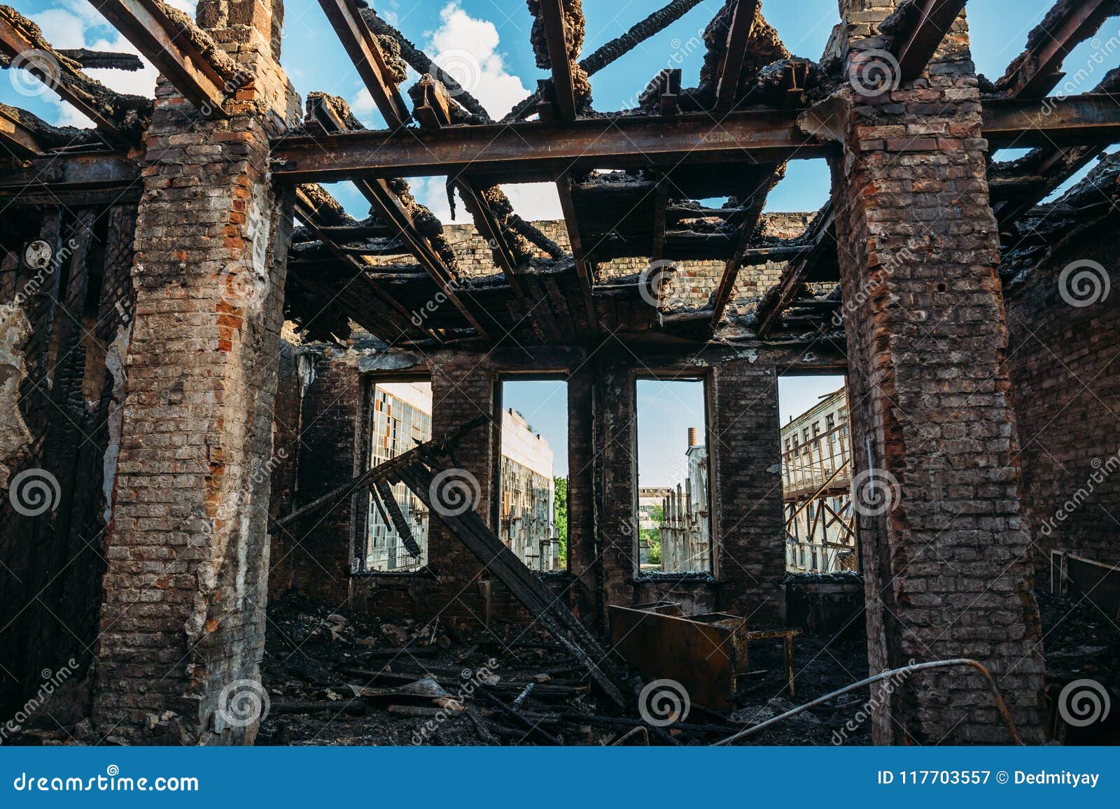Burned and Ruined House Interior after Fire, Consequences of Fire ...