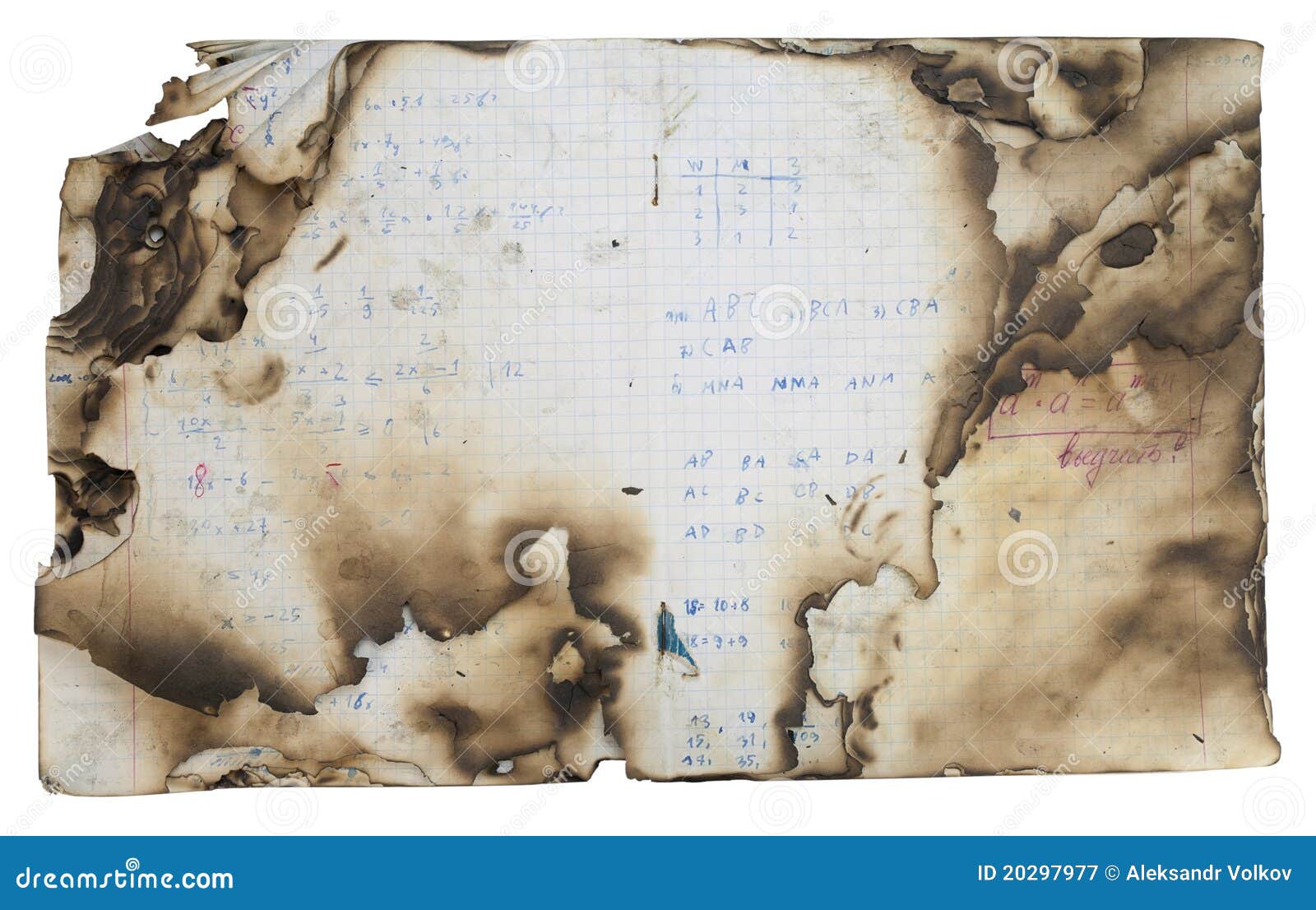 Burned school writing-book stock image. Image of stained - 20297977